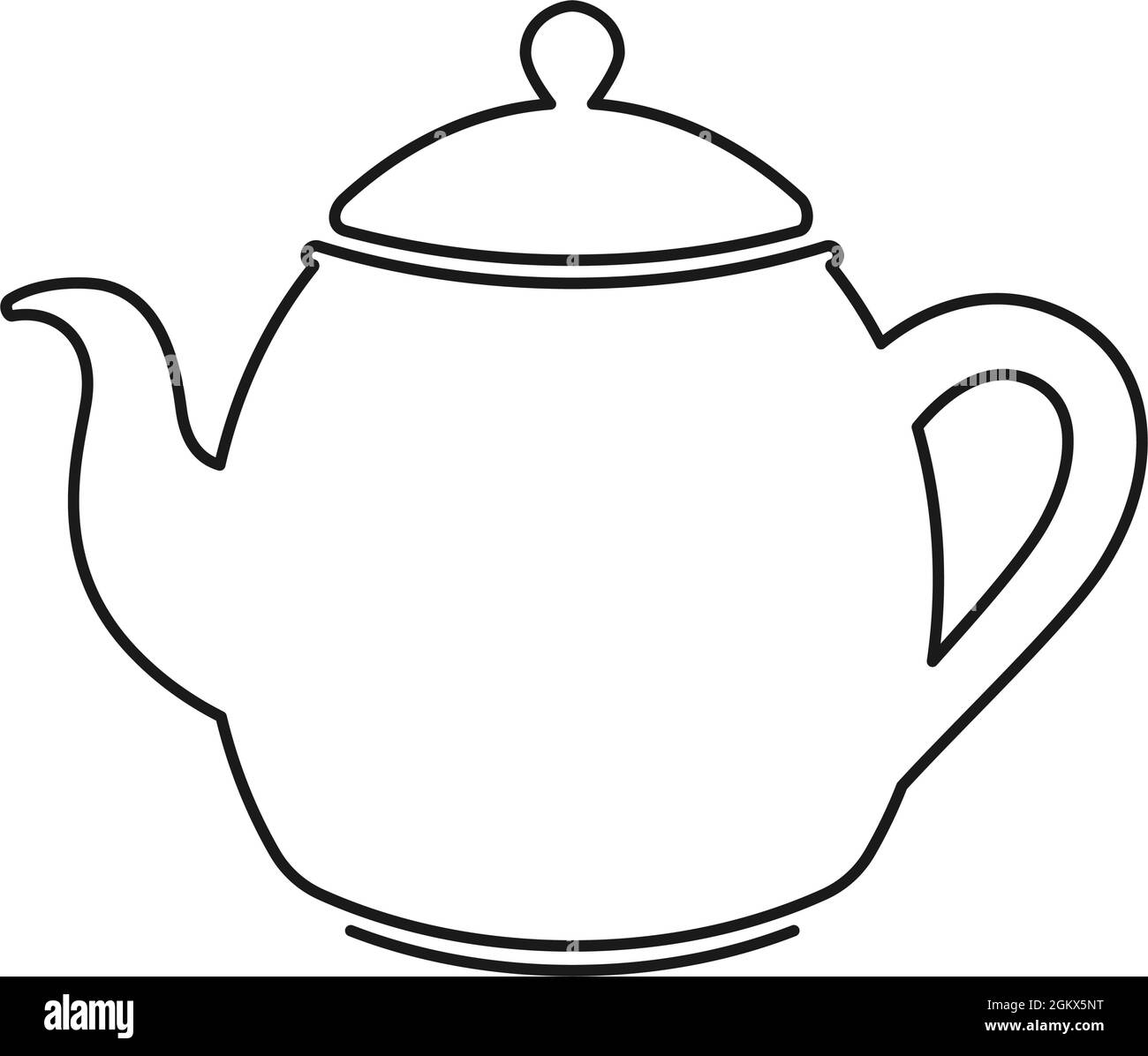 Traditional porcelain tea pot or teapot in vector icon Stock Vector ...