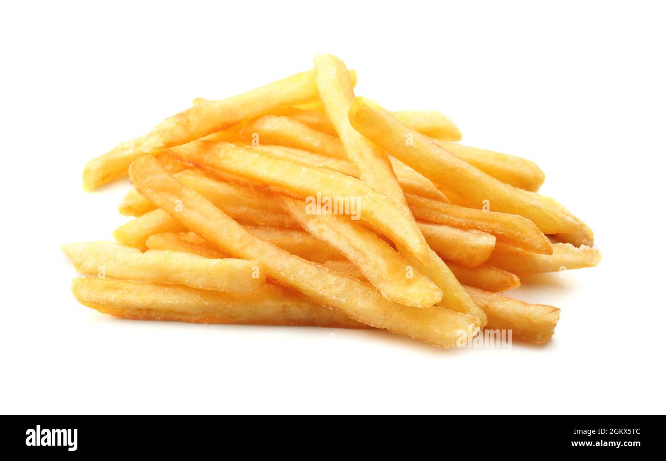 Yummy french fries on white background Stock Photo - Alamy