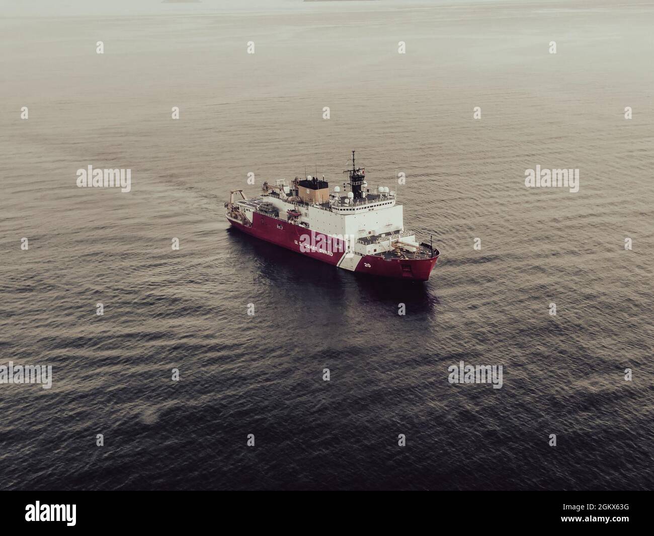 The Coast Guard Cutter Healy, a 420-foot polar icebreaker, transits to ...