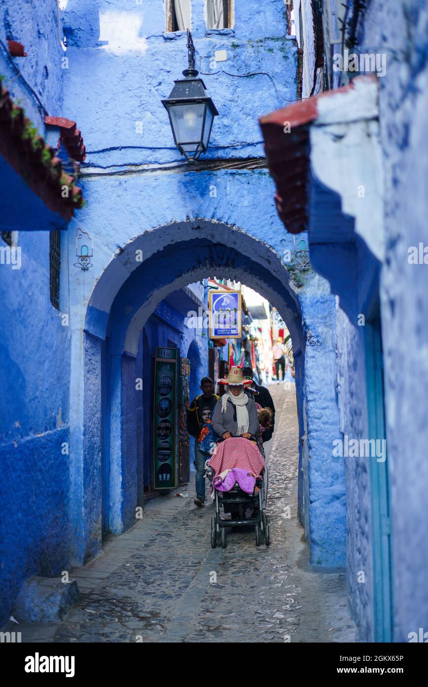 Street scene in the Chefchaouen, Morocco, Africa Stock Photo - Alamy