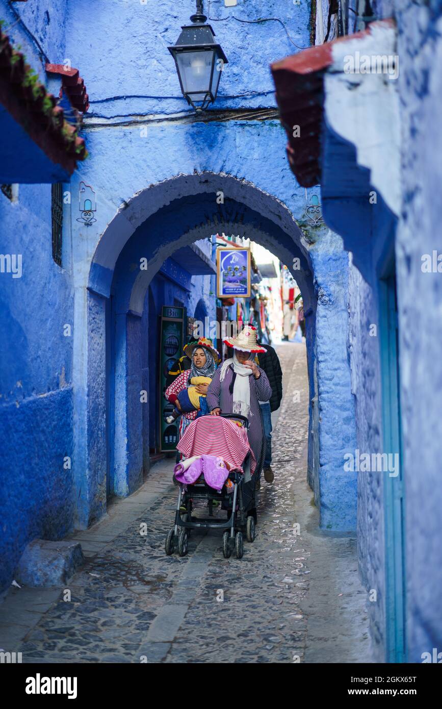 Street scene in the Chefchaouen, Morocco, Africa Stock Photo - Alamy