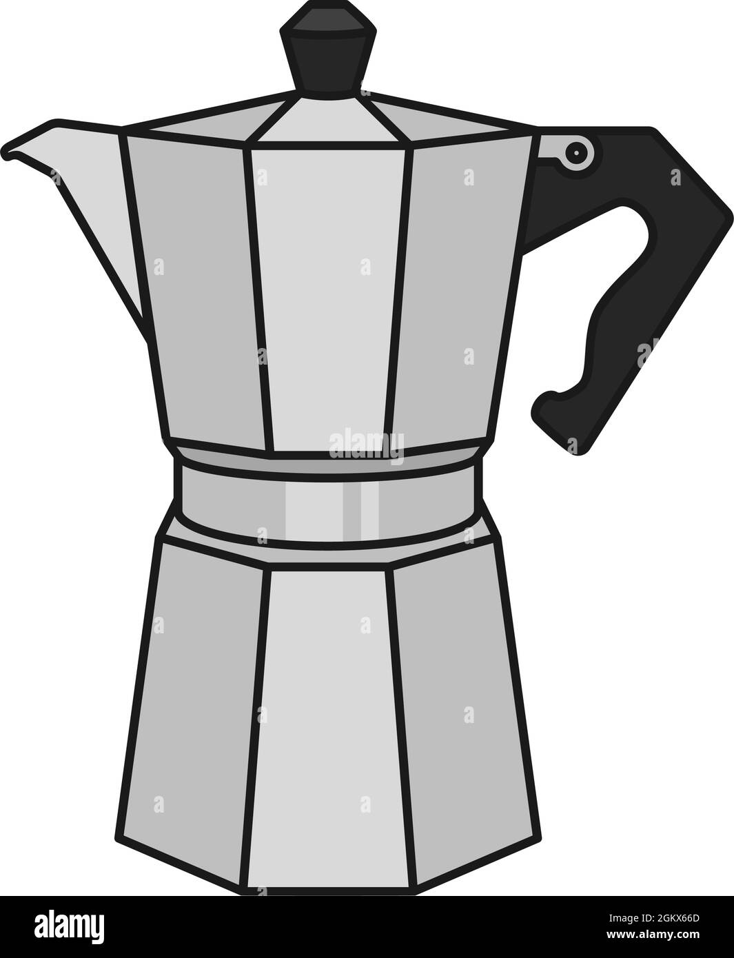 Stovetop espresso maker coffee pot in vector icon Stock Vector Image ...