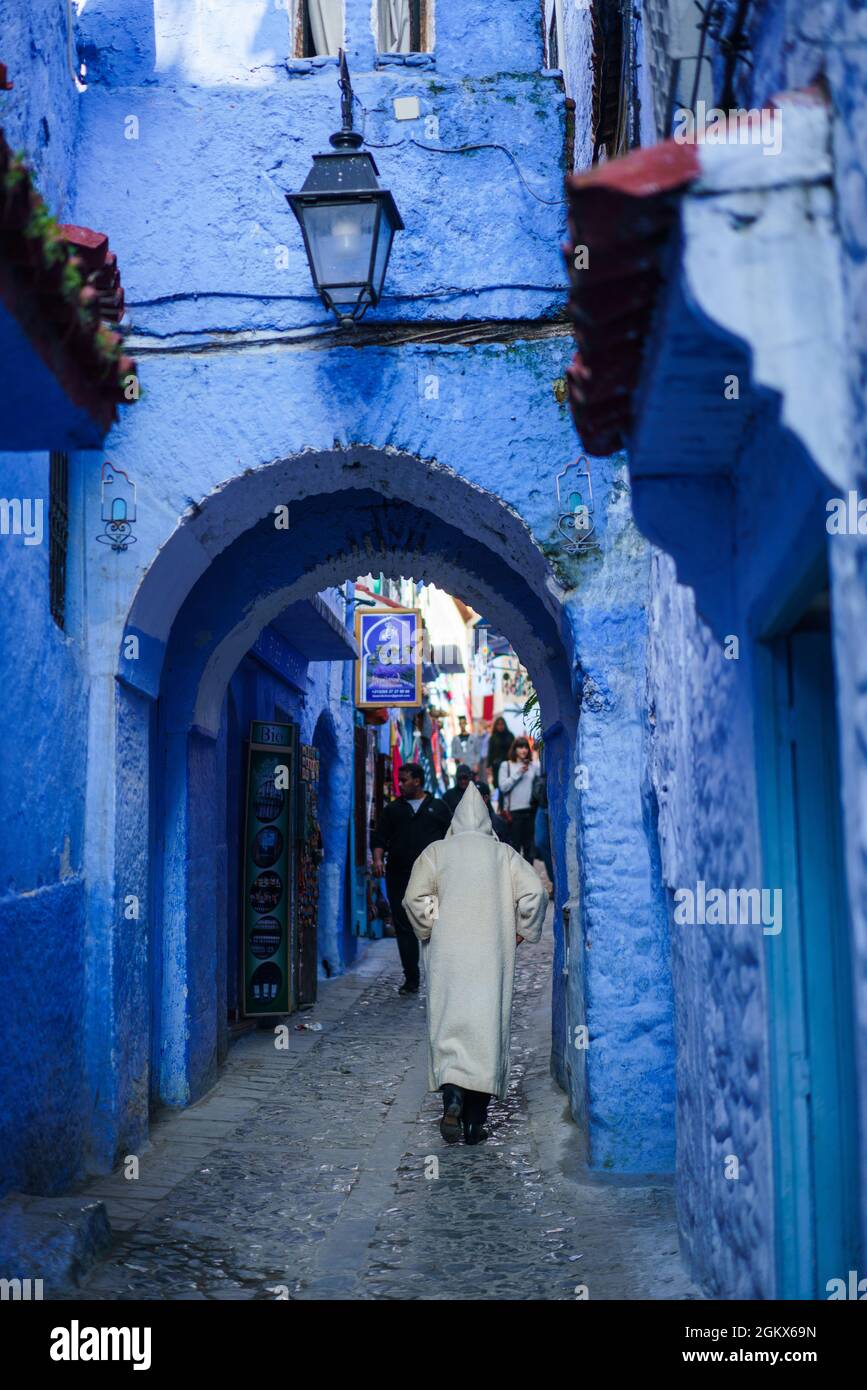 Street scene in the Chefchaouen, Morocco, Africa Stock Photo - Alamy