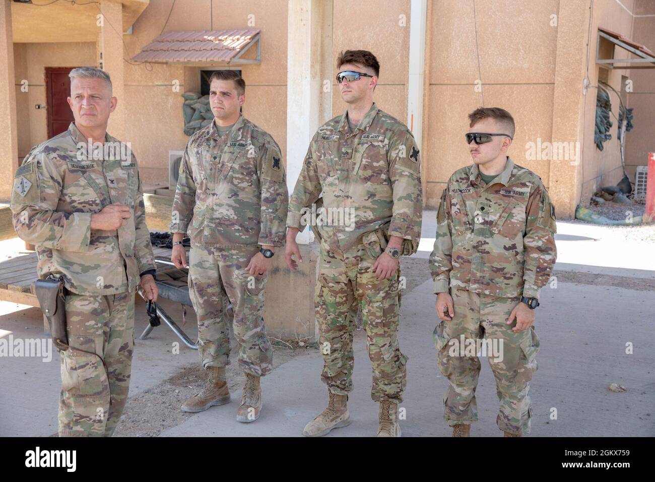 On July 15, 2021 U.S Army Coronel Scott Desormeaux presents coins to ...