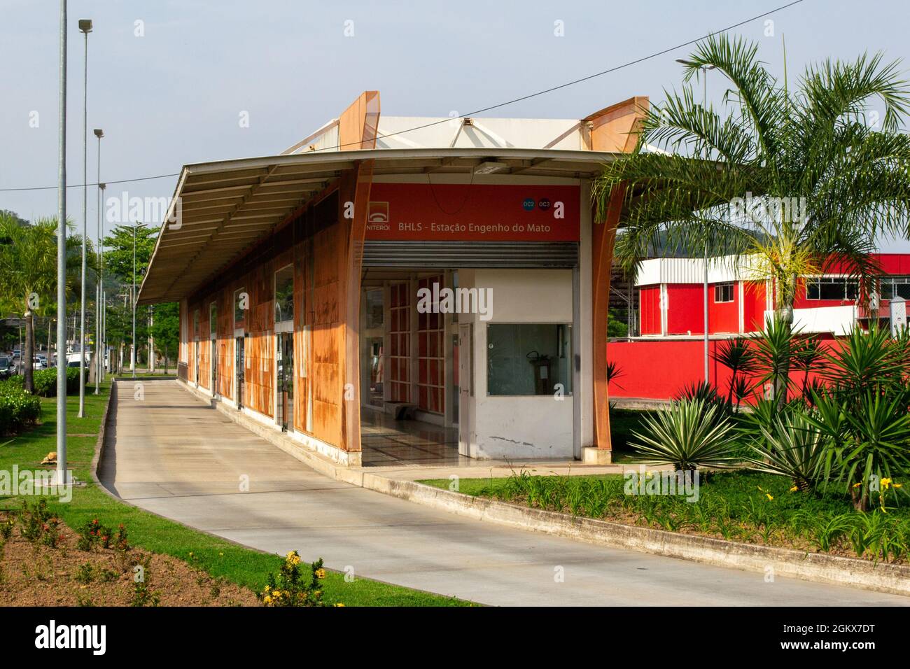 Entrance to a bus station in Niteroi, Rio de Janeiro, Brazil. Public ...