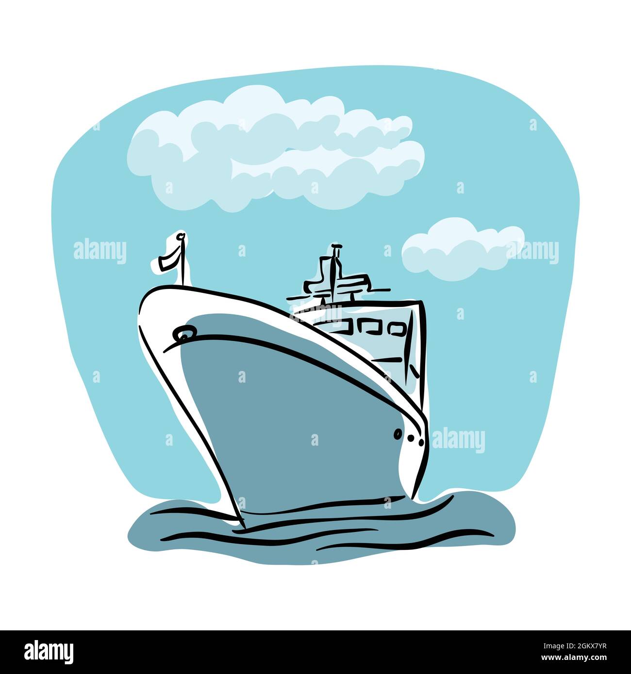 Ship and cloud illustration Stock Vector Image & Art - Alamy