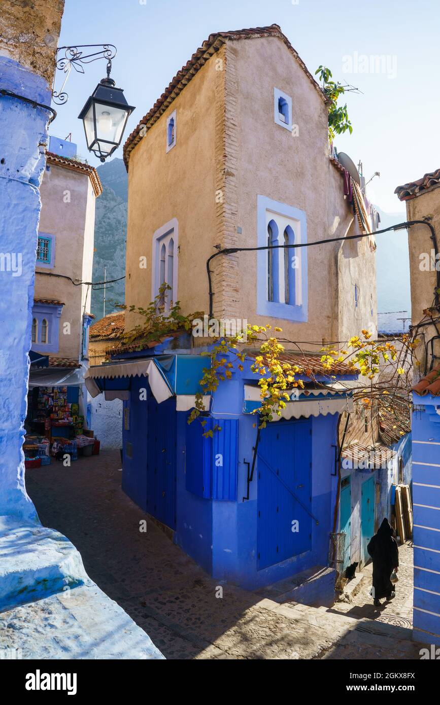 Street scene in the Chefchaouen, Morocco, Africa Stock Photo - Alamy