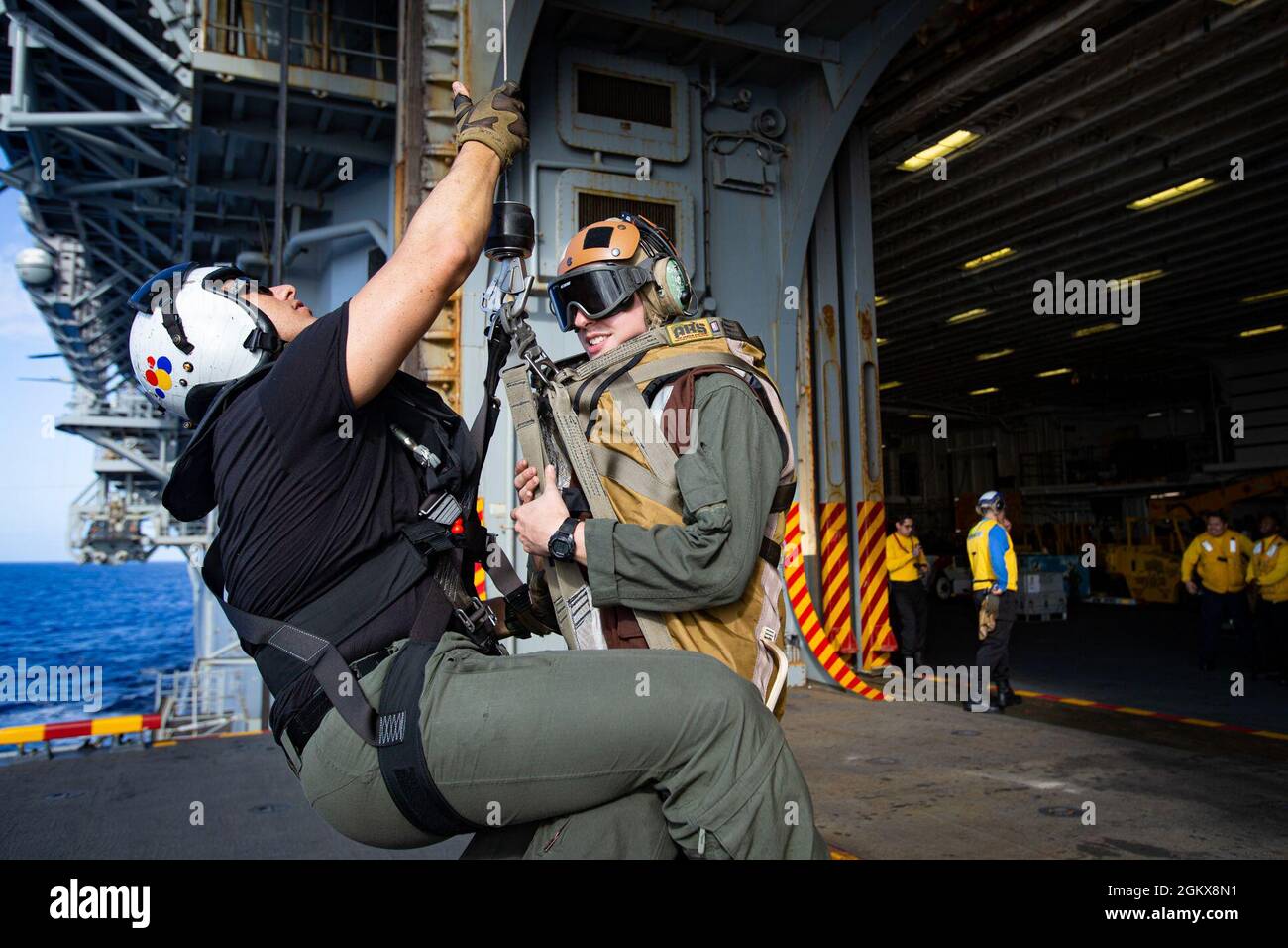 U.S. Navy Petty Officer 2nd Class Ty Nichols, a crew chief with ...