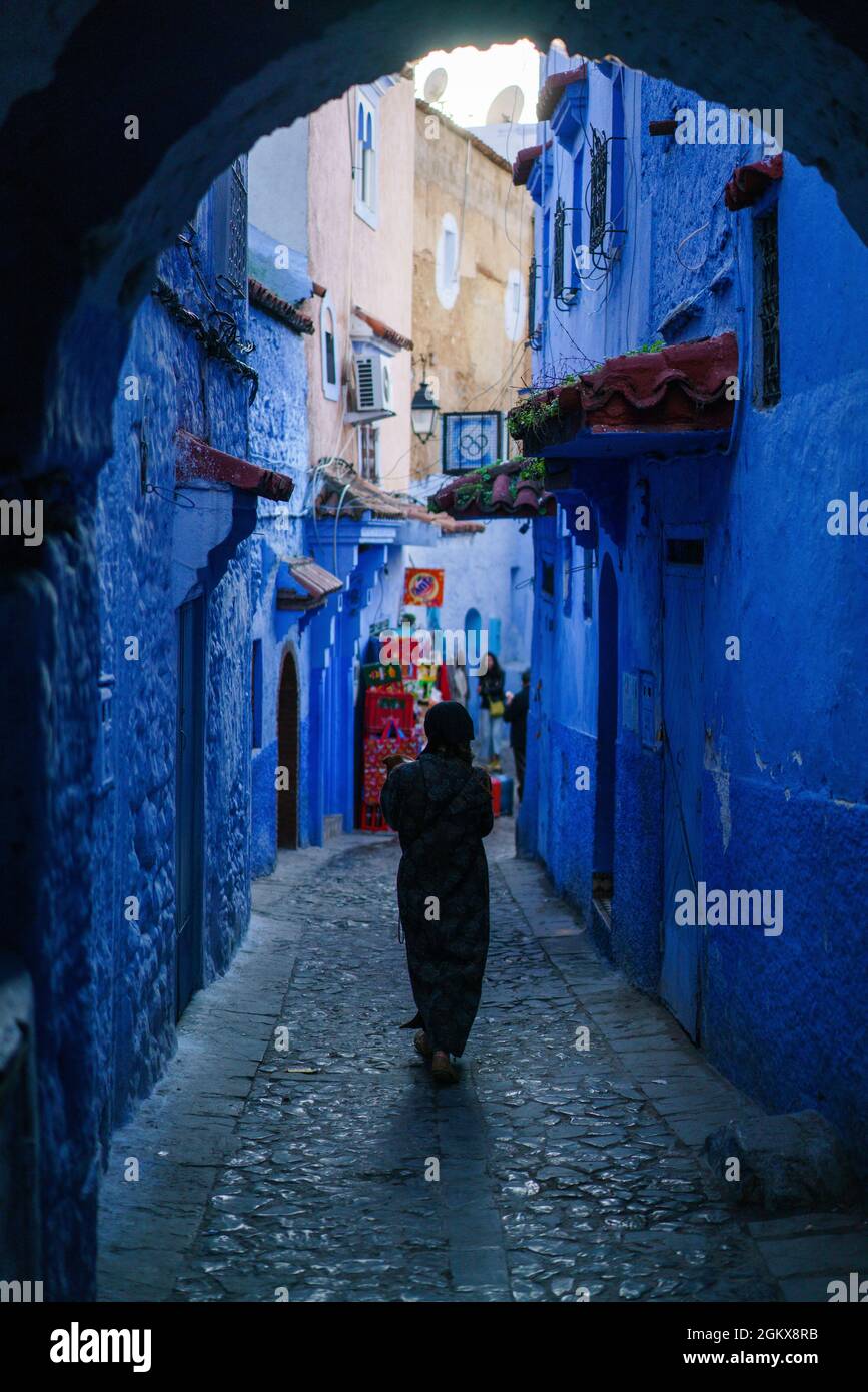 Street scene in the Chefchaouen, Morocco, Africa Stock Photo - Alamy