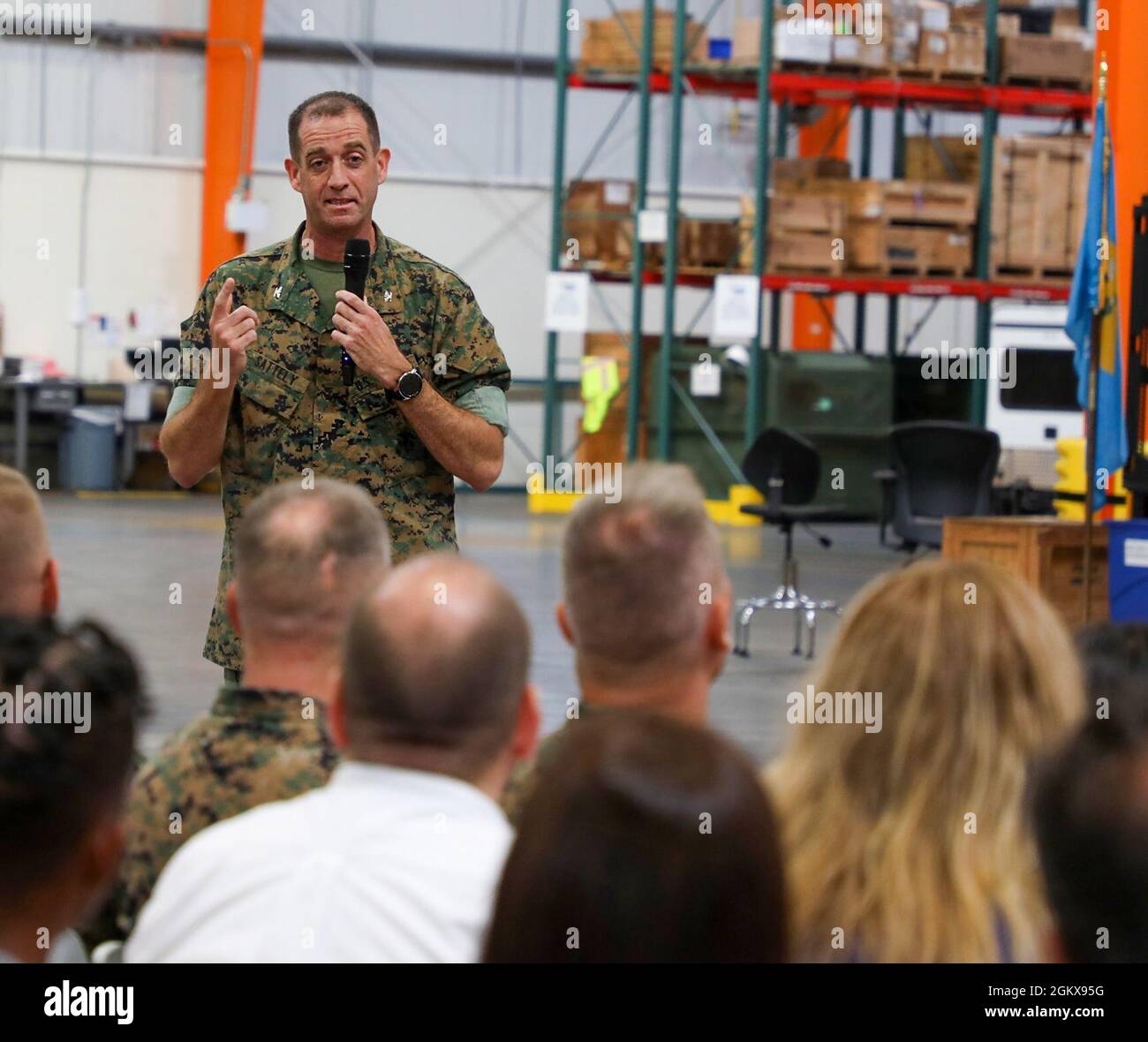 Col. John S. Sattely, left, incoming commanding officer, Blount Island ...