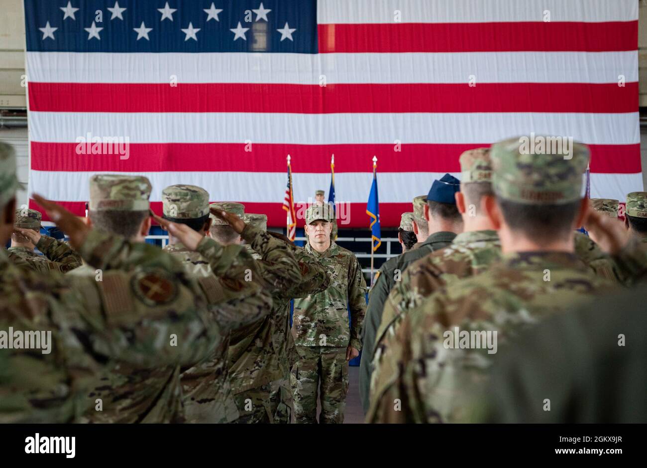 Col. Sean Neitzke calls out an order to a 53rd Wing formation during ...