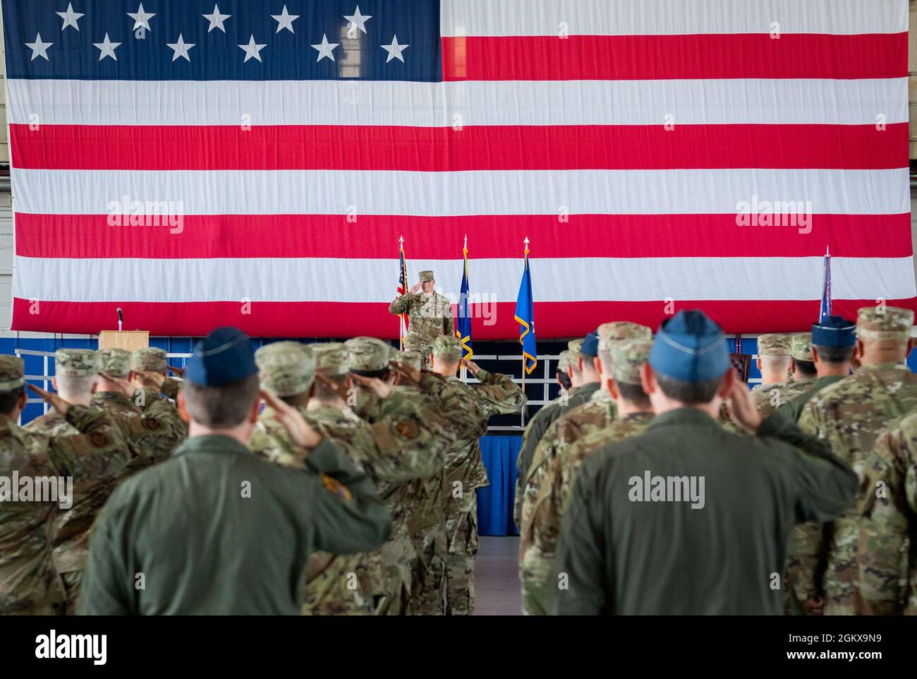 Col. Ryan Messer salutes his wing for a final time during the 53rd Wing ...
