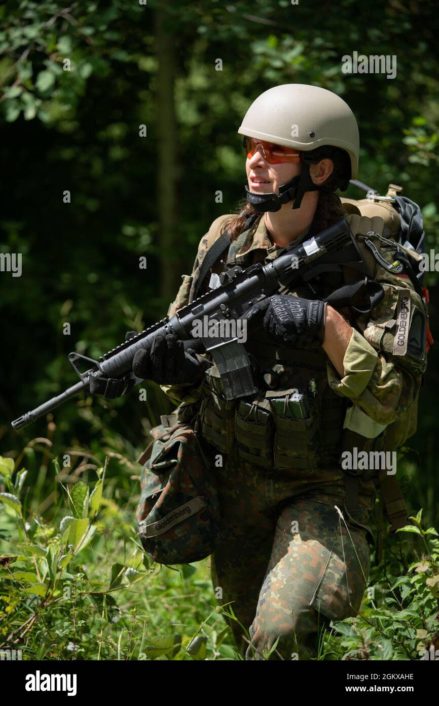 A German soldier participate in MEDDAC Bavaria’s Best Medic Competition ...