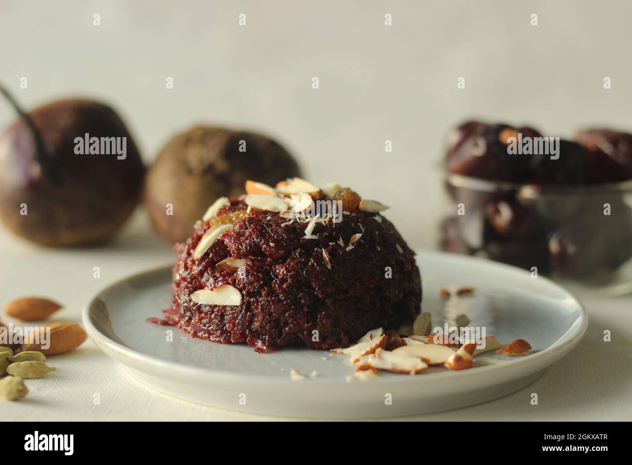Beetroot dates halwa, a quick halwa with a few ingredients. Grated ...