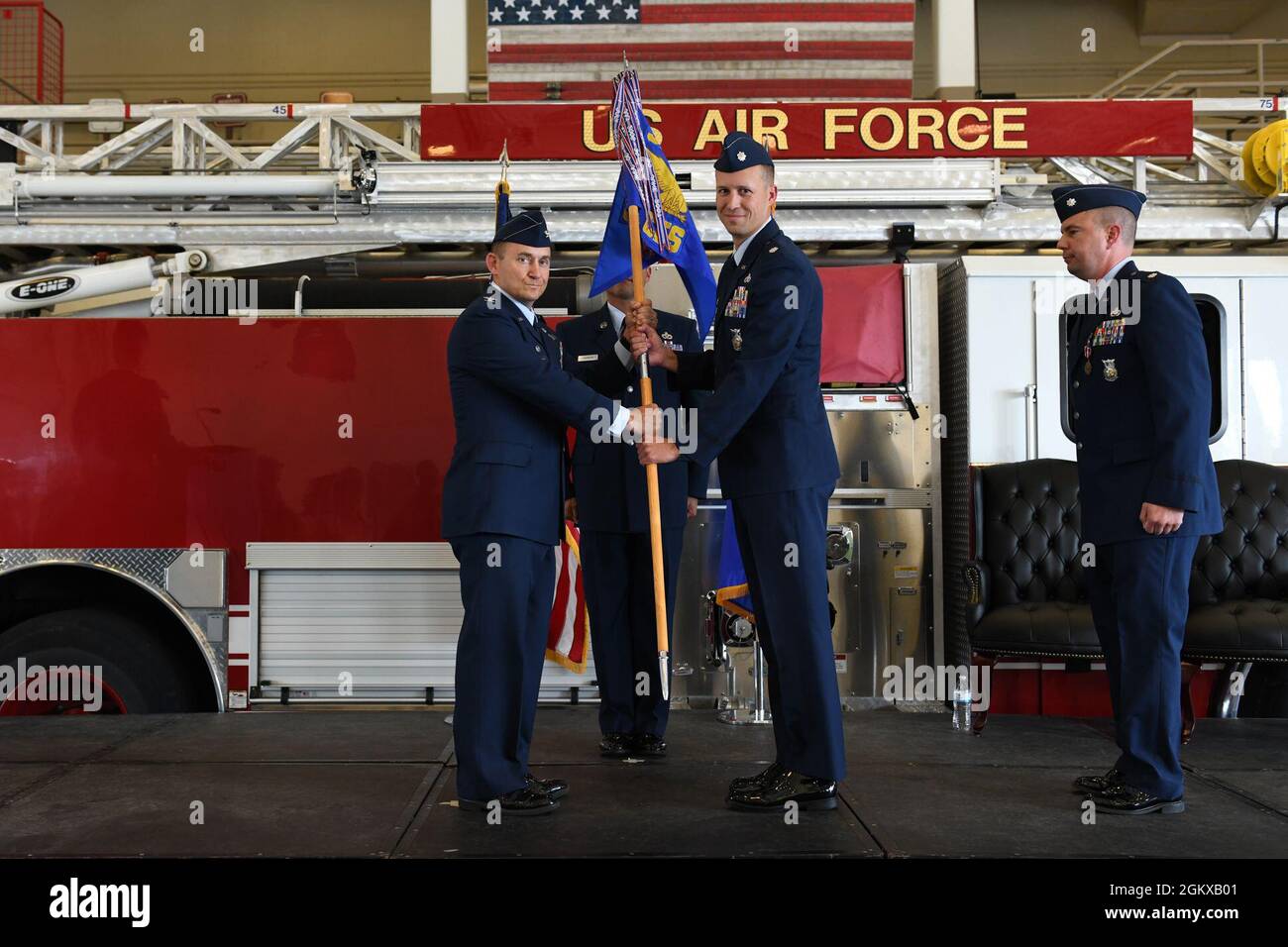 Col. James Gherdovich, 319th Mission Support Group commander, passes ...