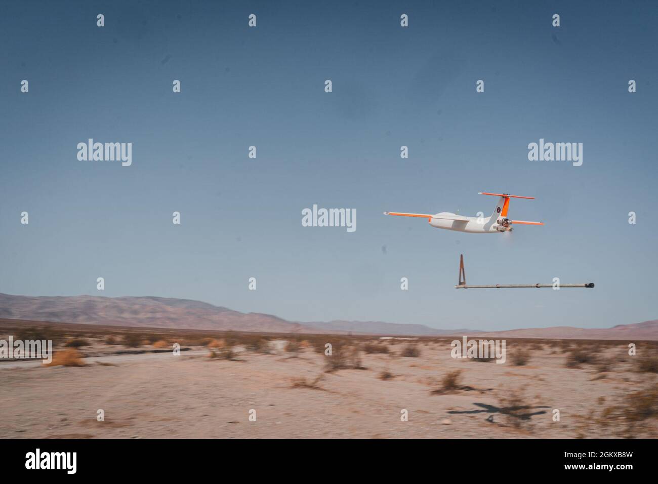 An OUTLAW aerial target launches aboard Marine Corps Air Ground Combat ...