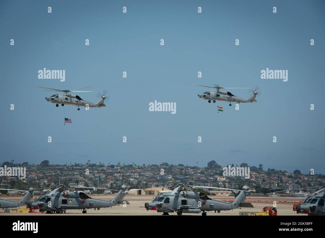 210716-N-EV253-1328 SAN DIEGO Two MH-60R Seahawks, assigned to the ...