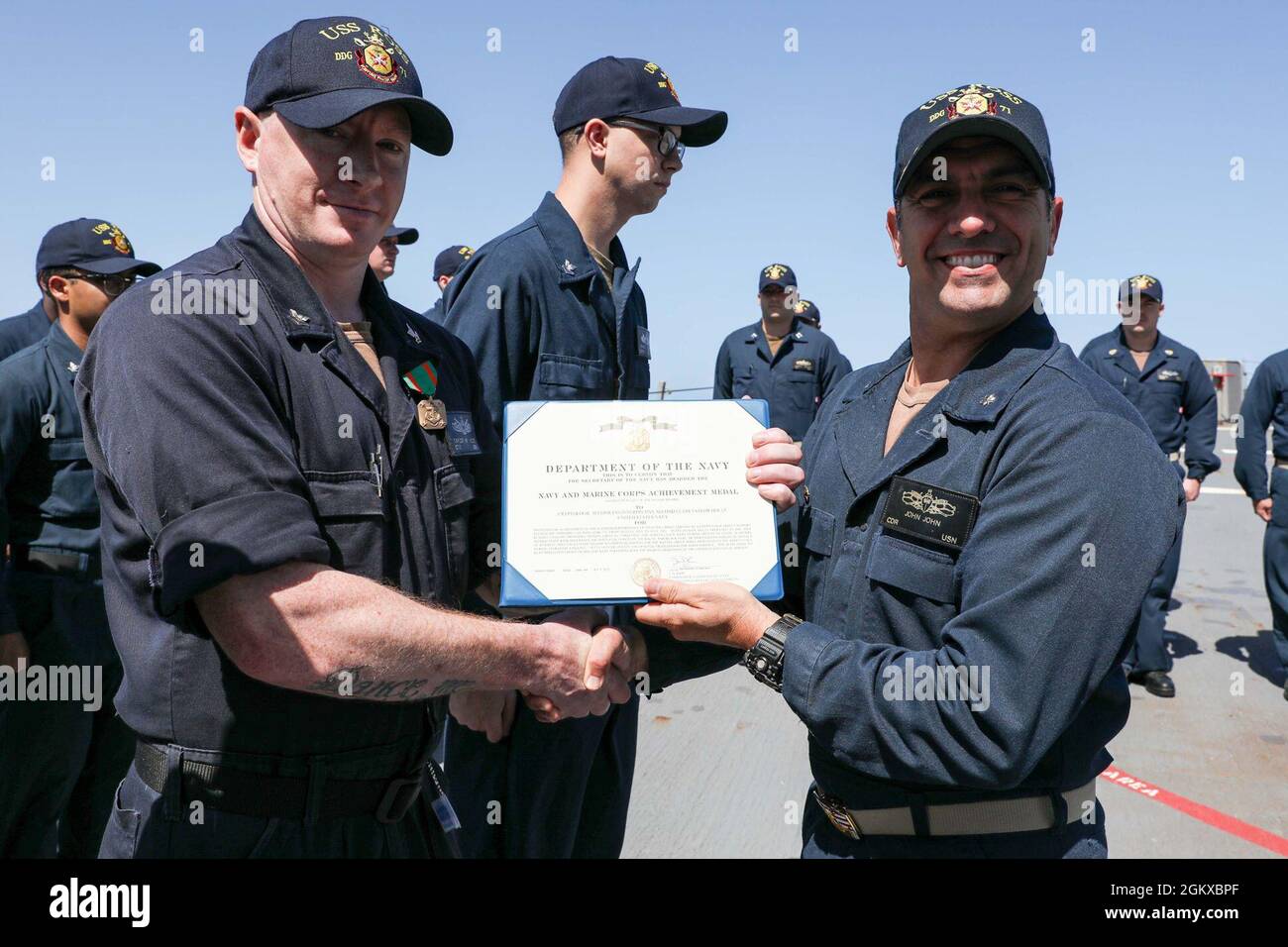 MEDITERRANEAN SEA (July 17, 2021) Commanding officer Cmdr. John D. John ...