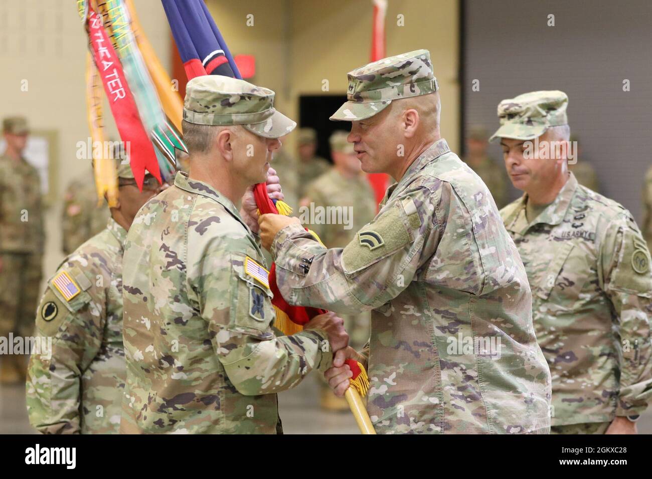 New York Army National Guard Col. Sean Flynn received the colors of the 27th Infantry Brigade ...
