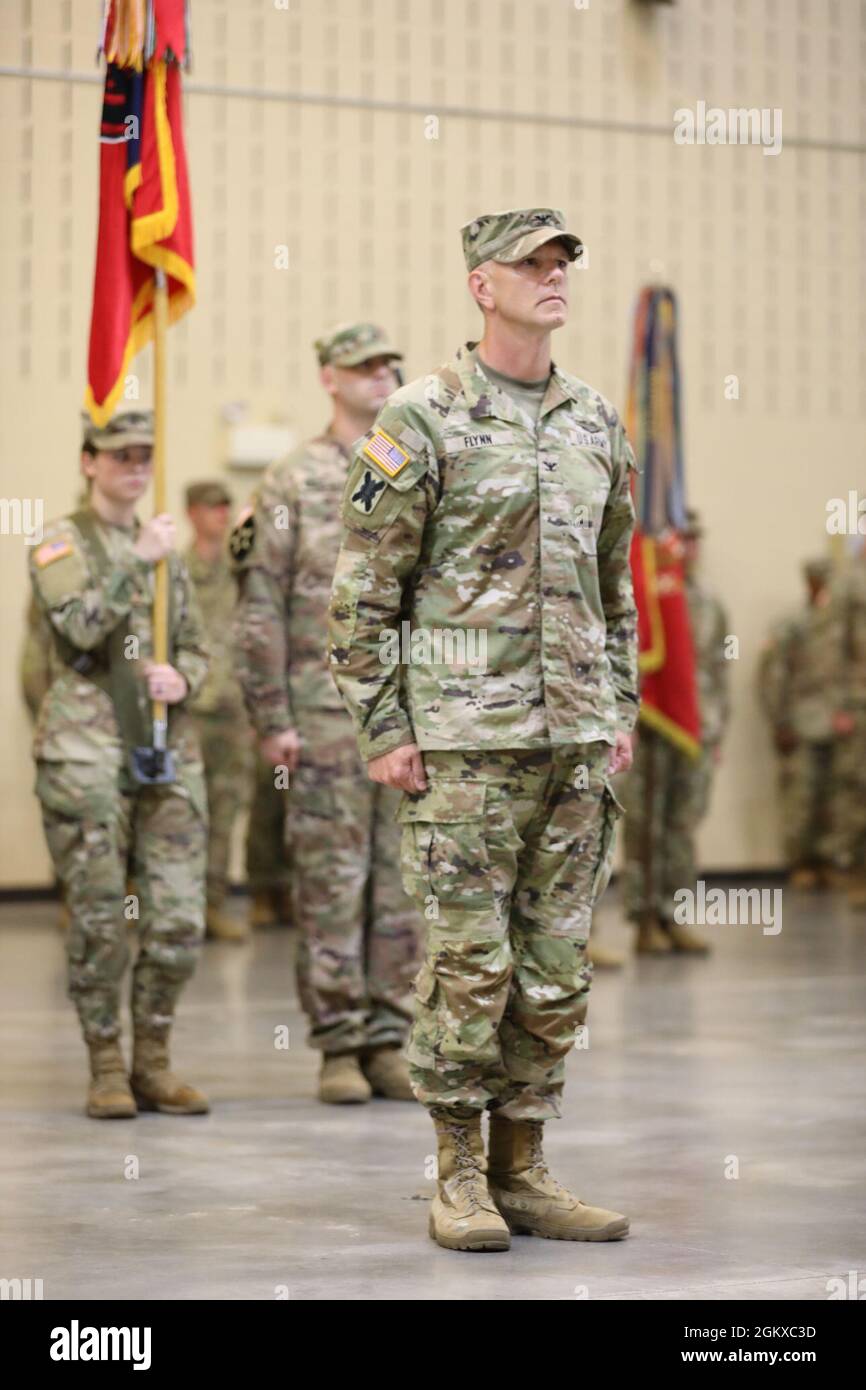 New York Army National Guard Col. Sean Flynn stands at the head of a formation of 27th Infantry ...