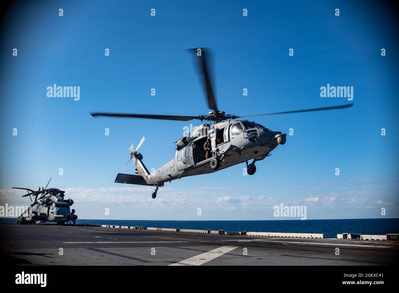 CORAL SEA (July 17, 2021) An MH-60S Seahawk helicopter from Helicopter ...