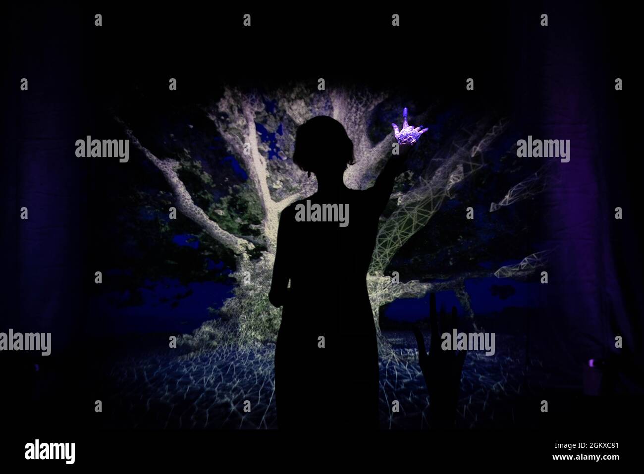 EDITORIAL USE ONLY A guest views O(A)K Computer by Jake Elwes at the ...