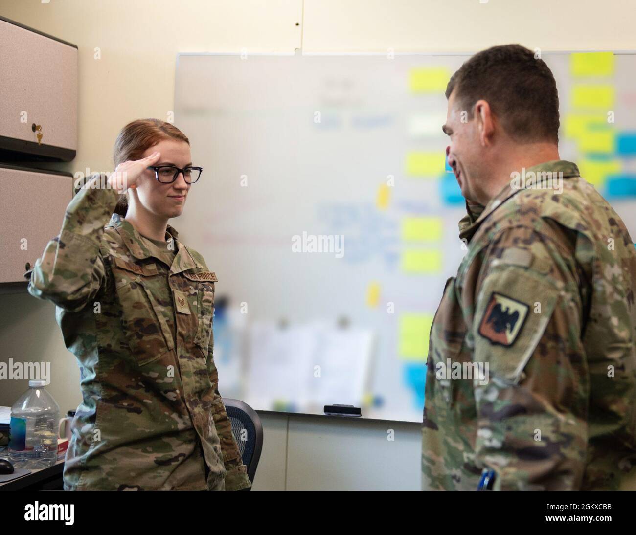 U.S. Air Force Staff Sgt. Alexandra Olesen, left, 133rd Safety Office ...