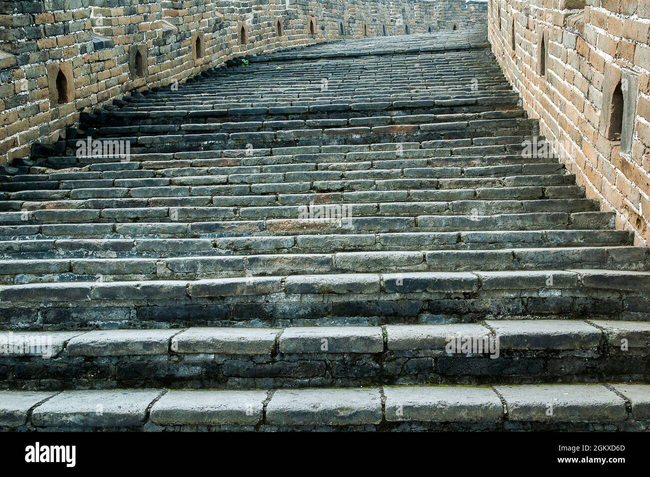 Stairs details of Chineese Great Wall near Beijing, China Stock Photo ...