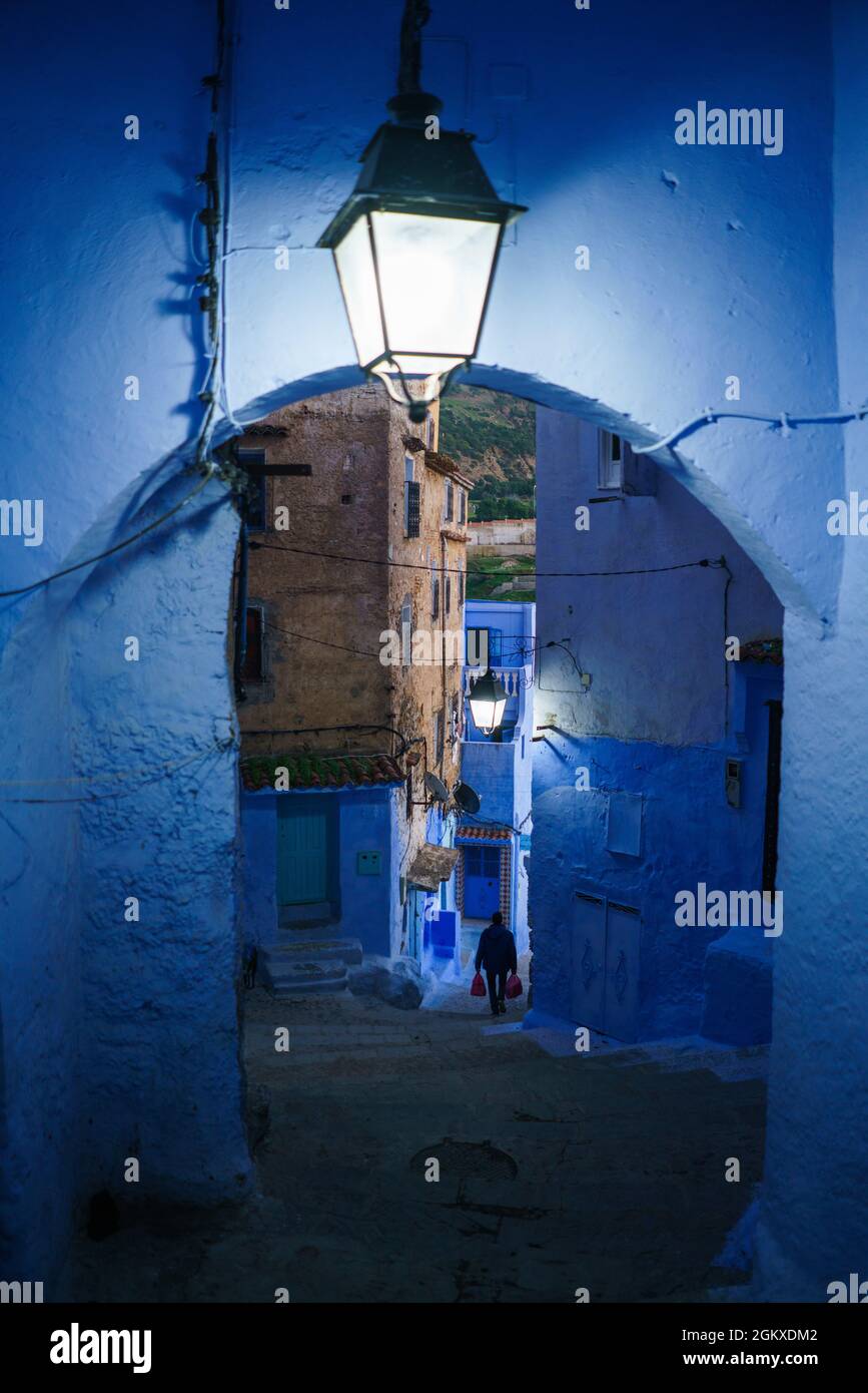 Street scene in the Chefchaouen, Morocco, Africa Stock Photo - Alamy