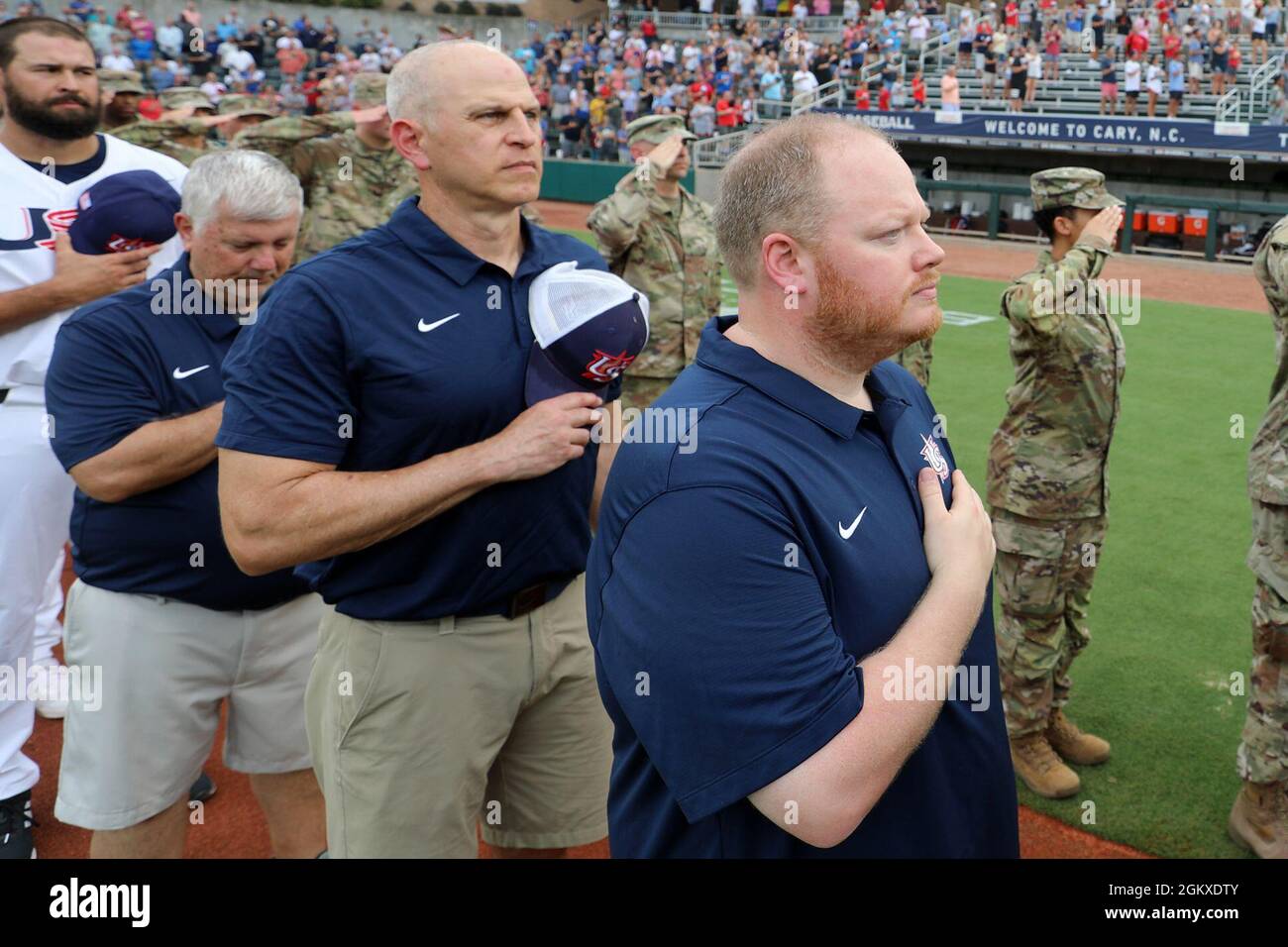 The USA Baseball Olympic Team hosts North Carolina National Guard ...