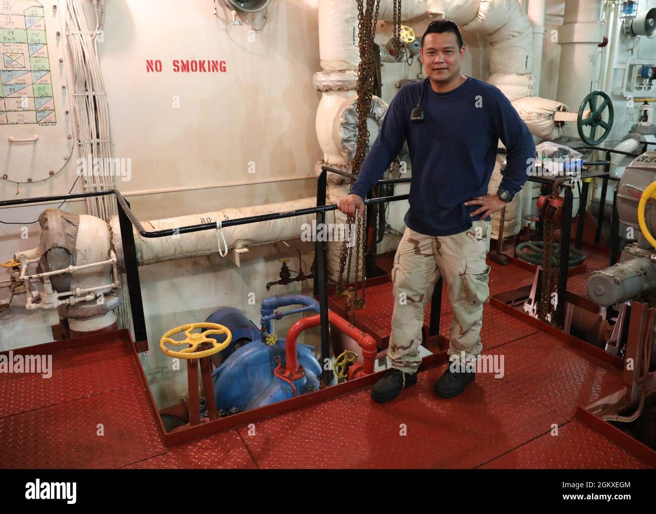 210718-N-OH262-0623 ATLANTIC OCEAN (July 18, 2021)--Pumpman Carlos ...