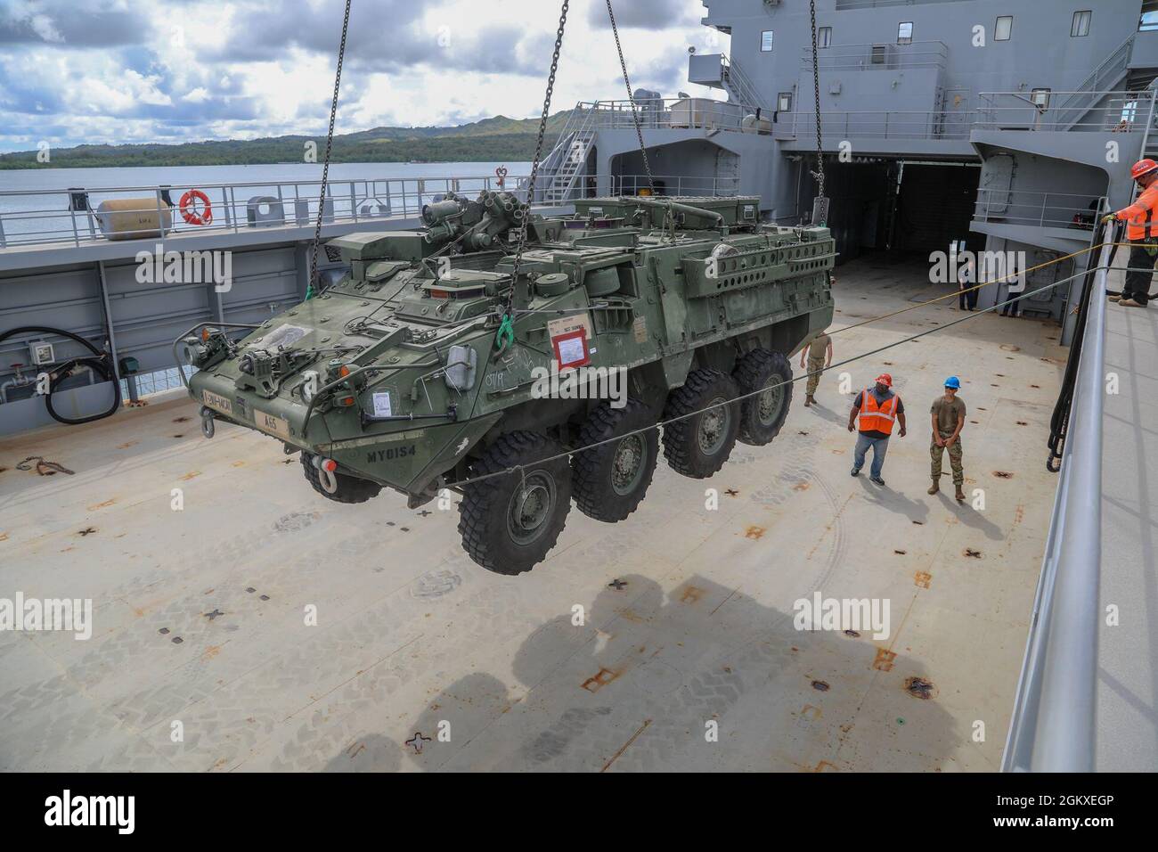 The crew of U.S. Army Vessel Lt. General William B. Bunker (LSV-4), 8th ...
