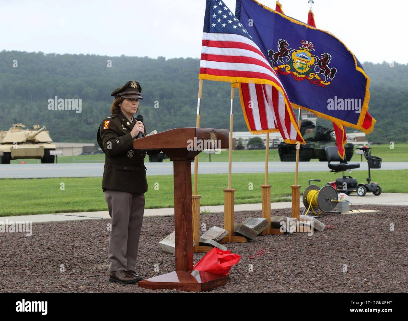 Col. Laura McHugh, deputy adjutant general-Army, speaks July 18 at the ...