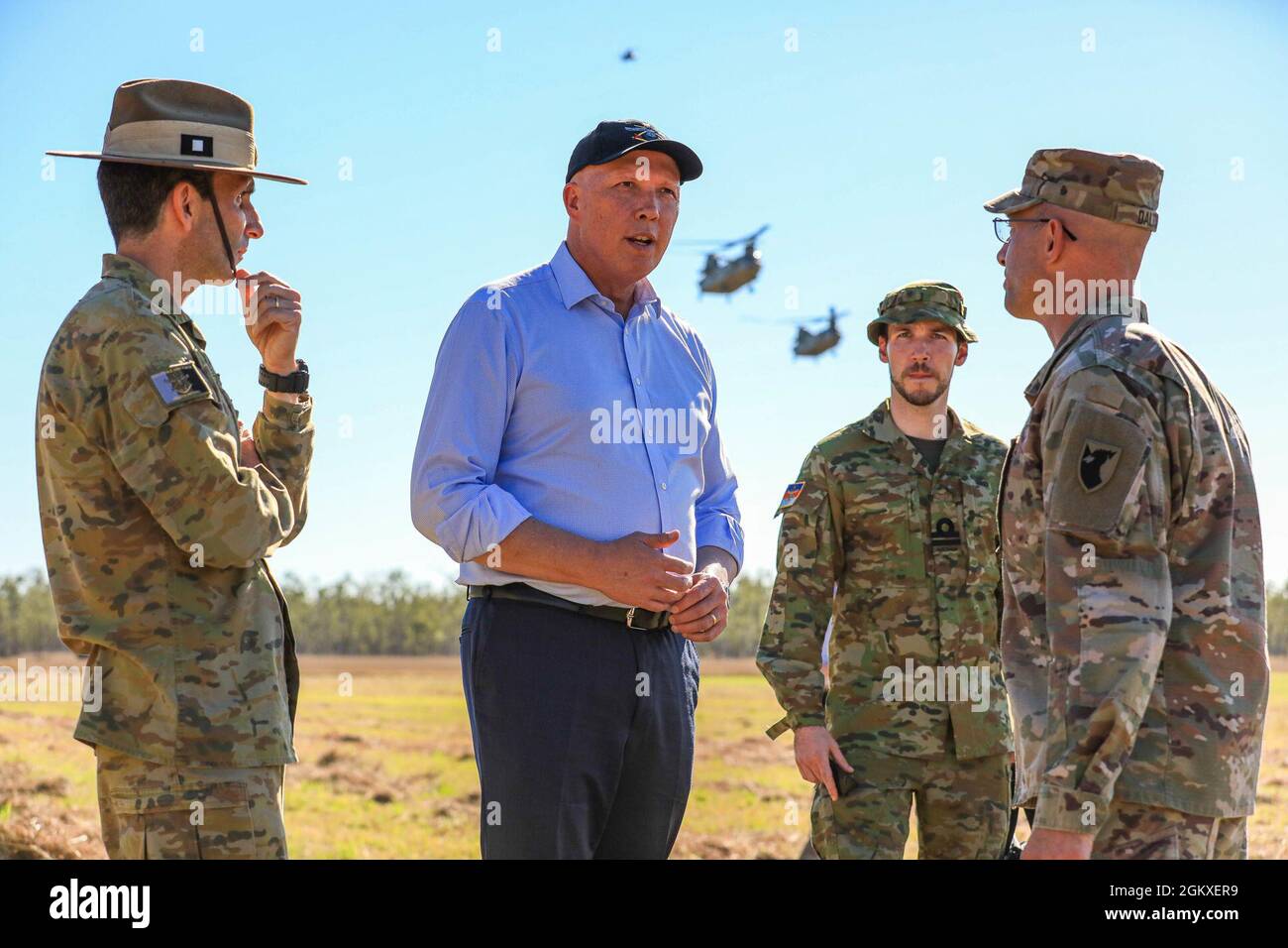 Maj. Gen. Jake Ellwood (left), commander of Australia Defence Force 1st ...