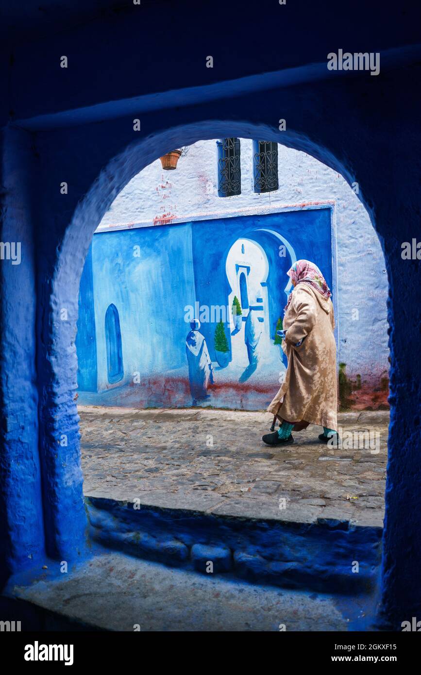 Street scene in the Chefchaouen, Morocco, Africa Stock Photo - Alamy