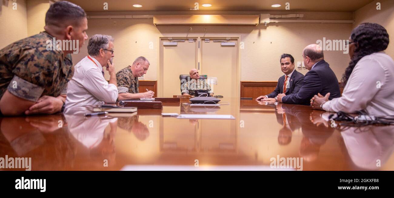 (From left to right) Sgt. Maj. Carlos A. Ruiz, sergeant major of Marine ...
