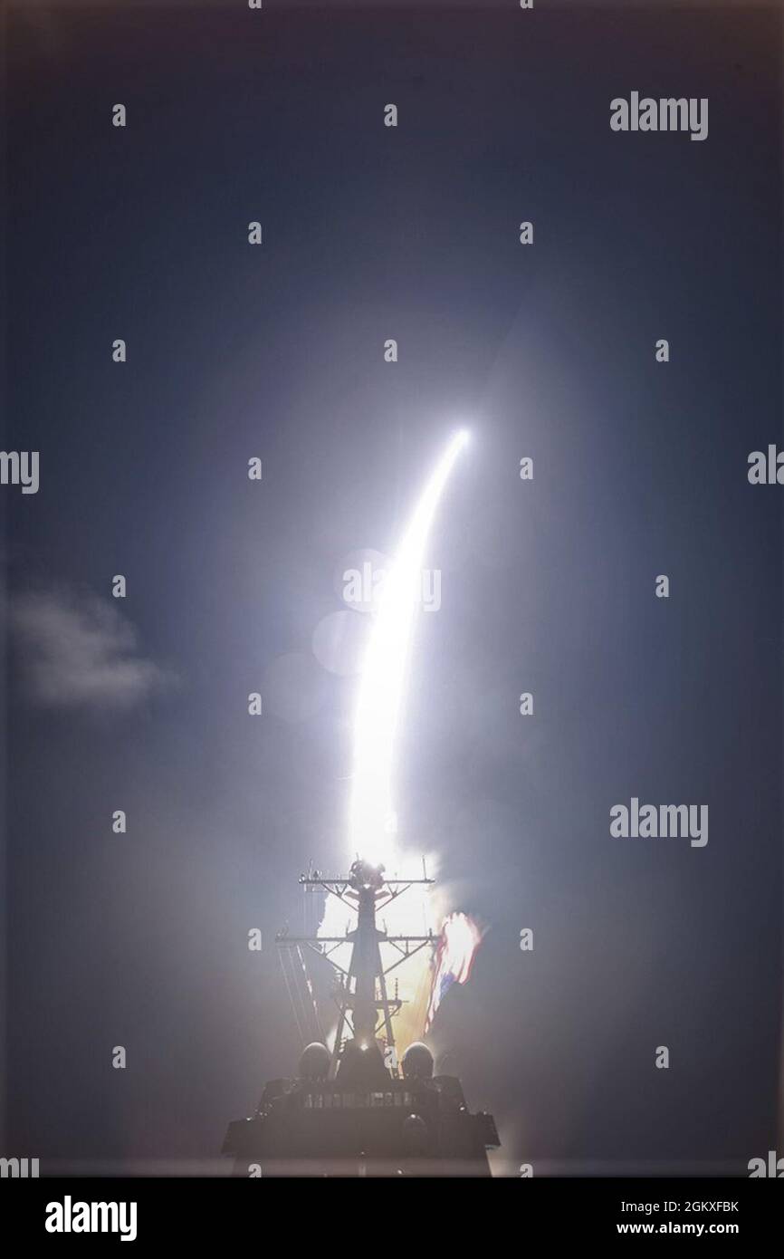 USS John Finn (DDG 113) launches a Standard Missile-3 Block IIA to ...