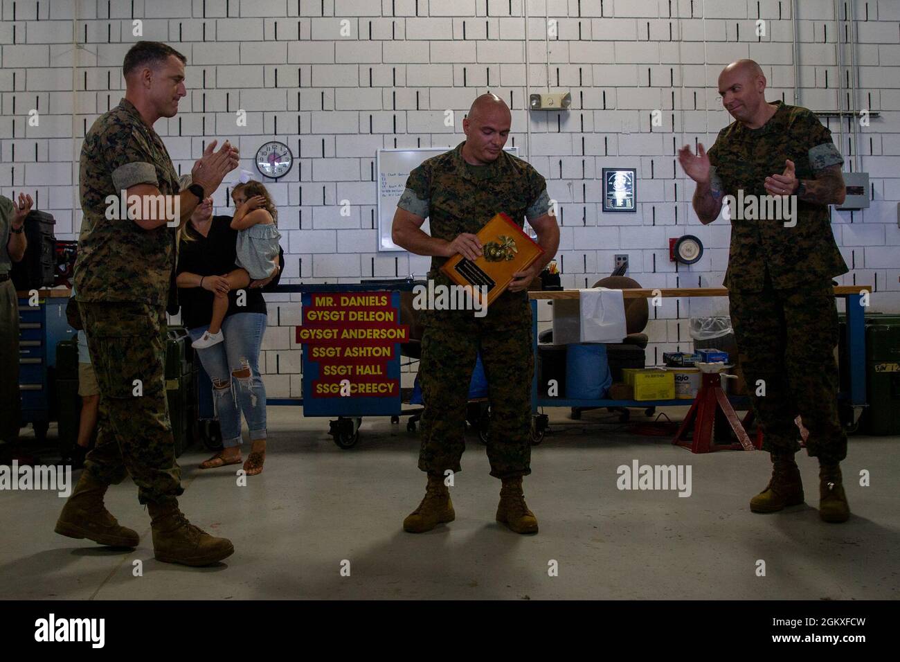 U.S. Marine Corps Maj. Gen. Francis Donovan, left, commanding general ...