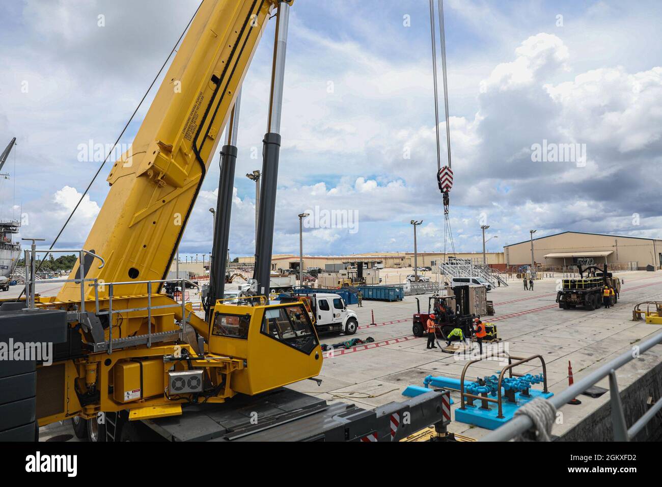 Soldiers and civilian contractors continue port operations as a part of ...