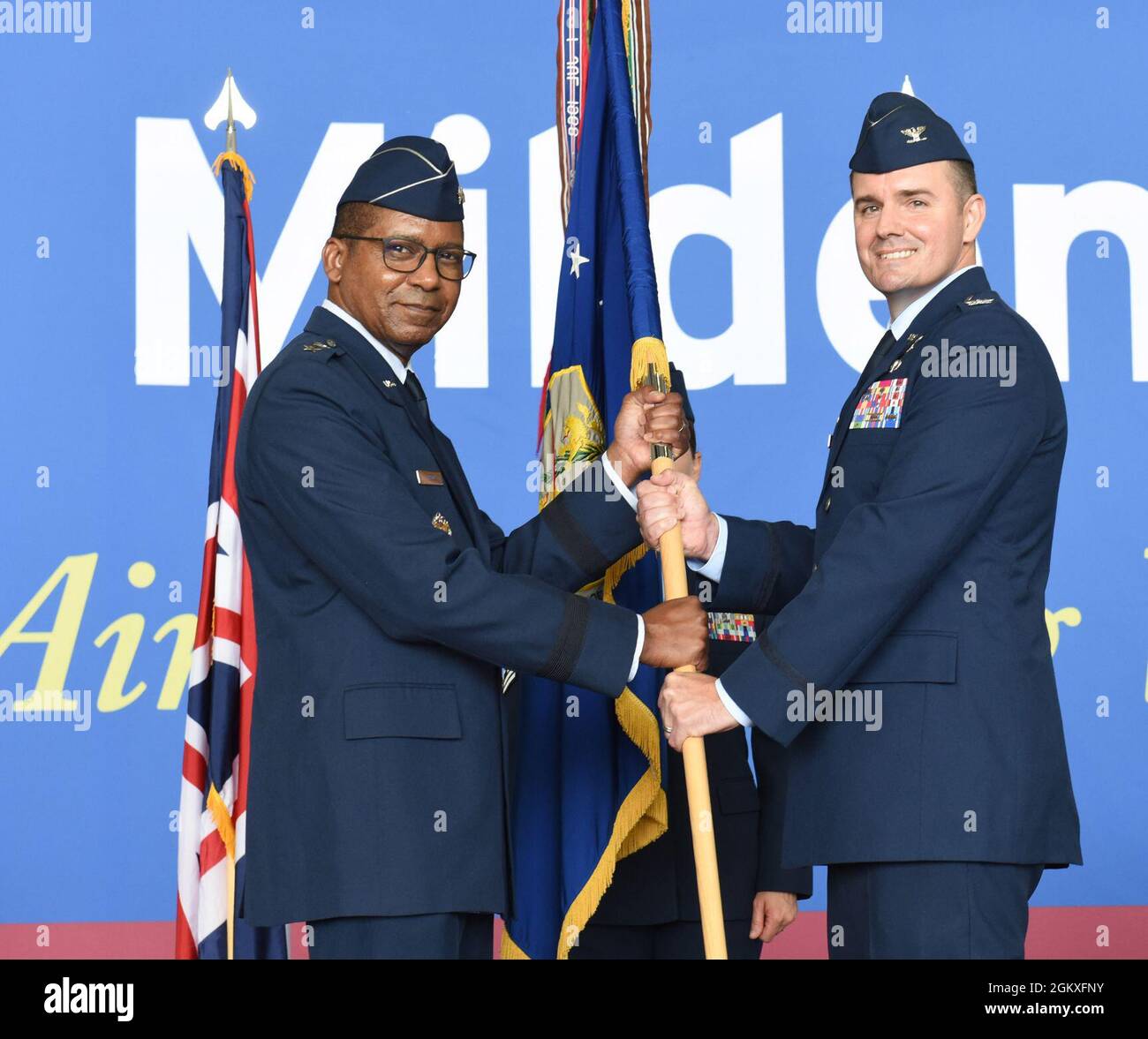 U.S. Air Force Maj. Gen. Randall Reed, left, 3rd Air Force commander ...