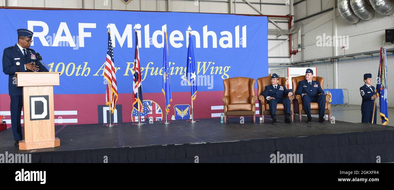 U.S. Air Force Maj. Gen. Randall Reed, left, 3rd Air Force commander ...