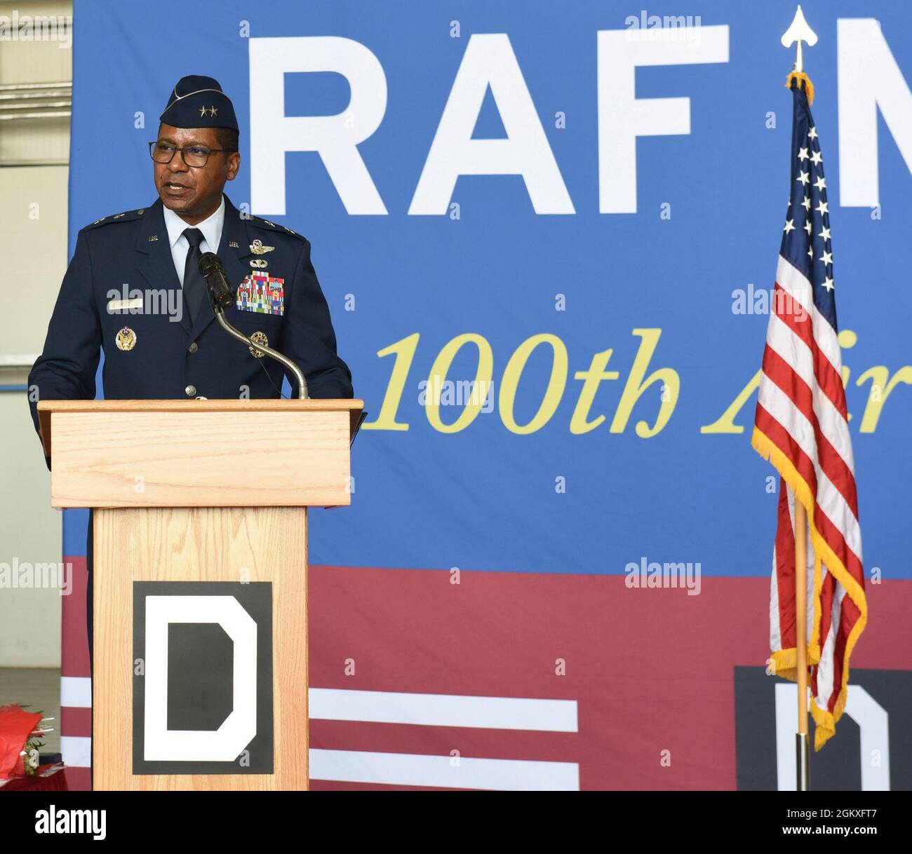U.S. Air Force Maj. Gen. Randall Reed, left, 3rd Air Force commander ...
