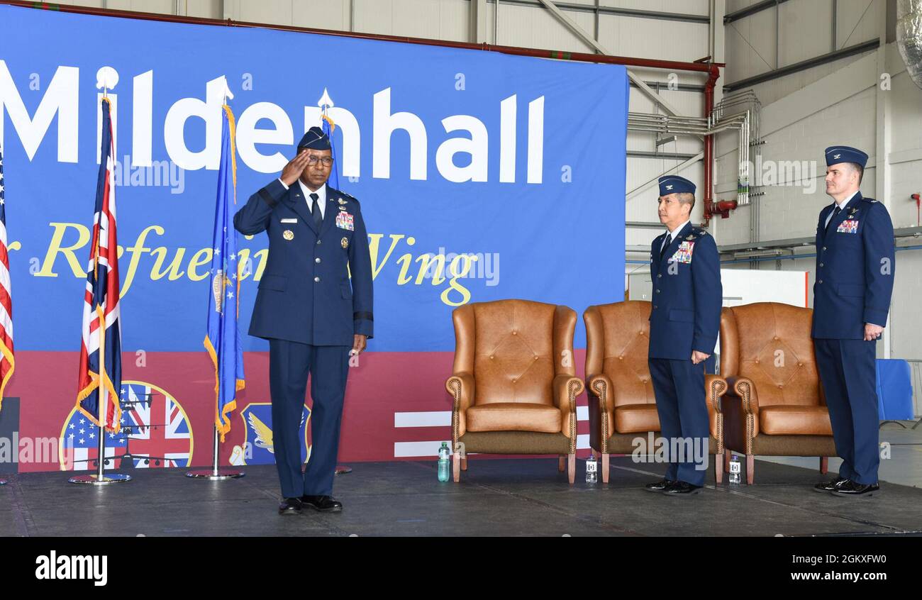 U.S. Air Force Maj. Gen. Randall Reed, left, 3rd Air Force commander ...