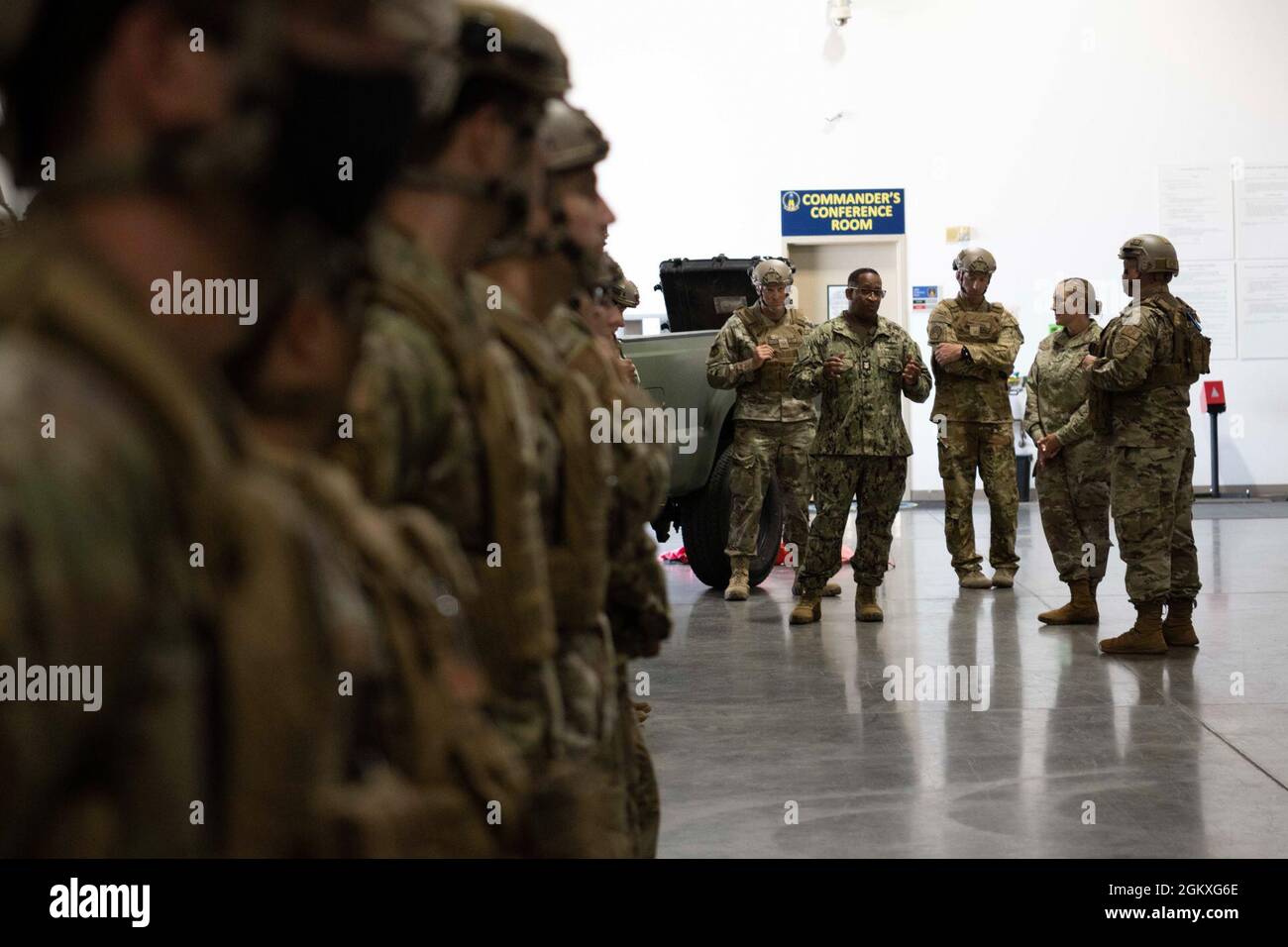 U.S. Navy Fleet Master Chief Donald Myrick, center, U.S. Transportation ...
