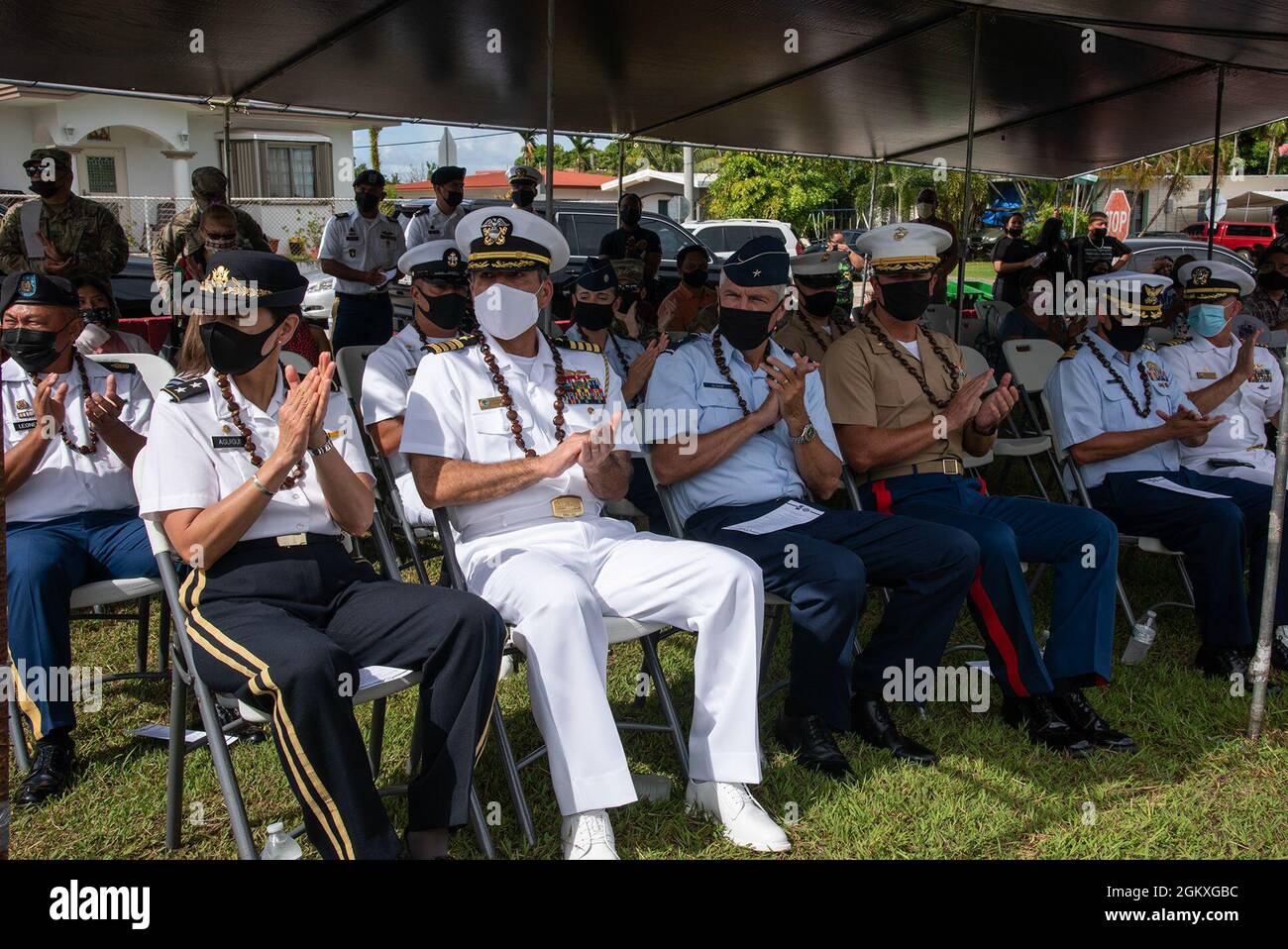 AGAT, Guam (July 19, 2021) - Military service members offer applause ...