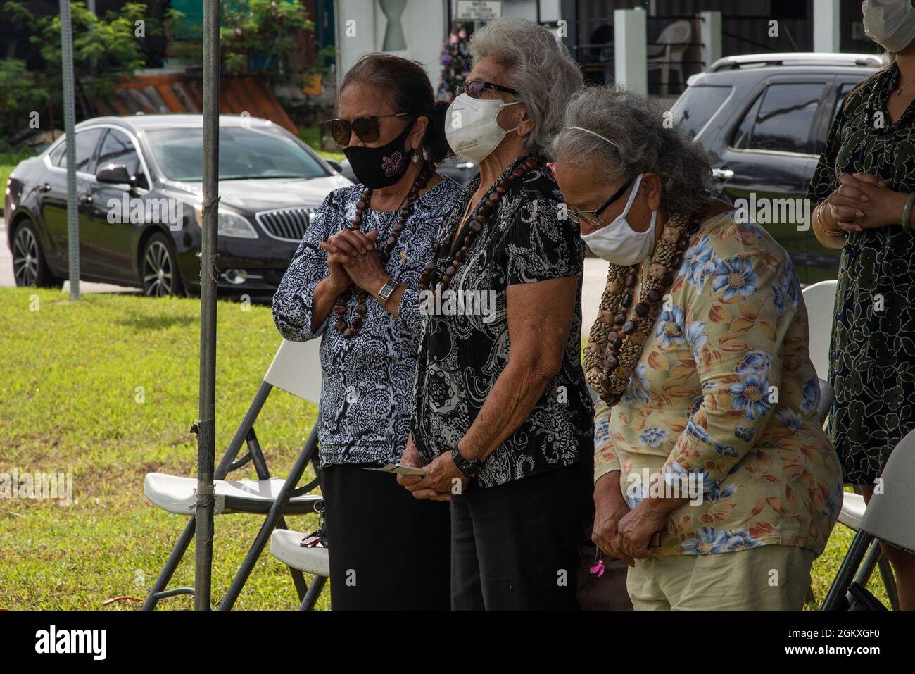 AGAT, Guam (July 19, 2021) - Local residents offer prayers during the ...