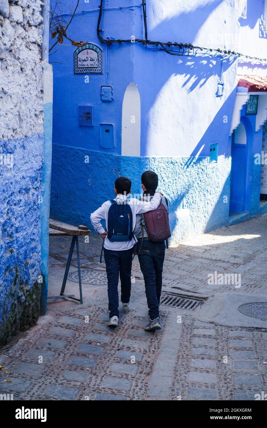 Street scene in the Chefchaouen, Morocco, Africa Stock Photo - Alamy