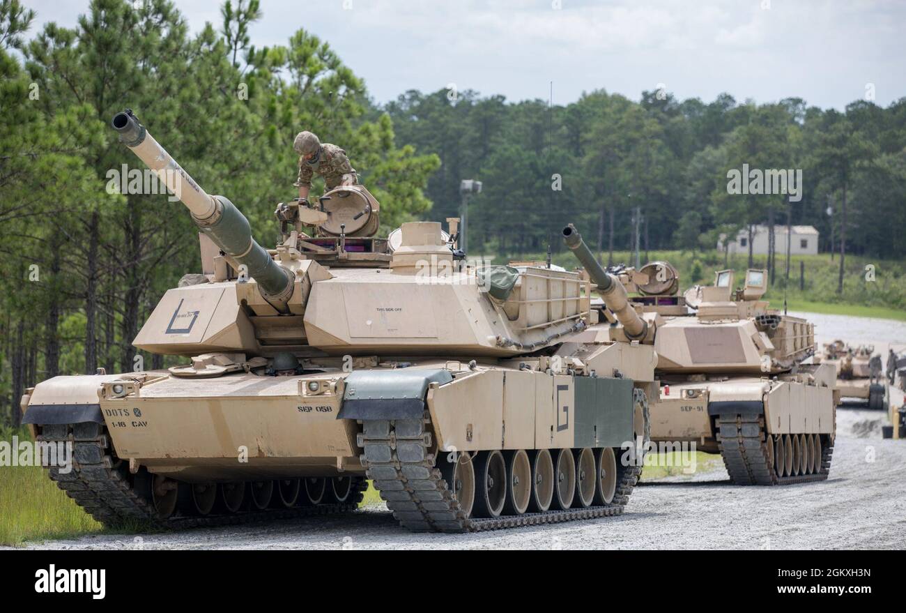 A group of U.S. Army M1A2 SEP V2 Abrams Tank, assigned to 3rd Squadron ...