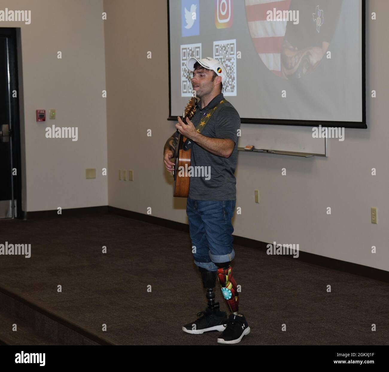 Decorated U.S. Army veteran and motivational speaker J.P. Lane performs ...