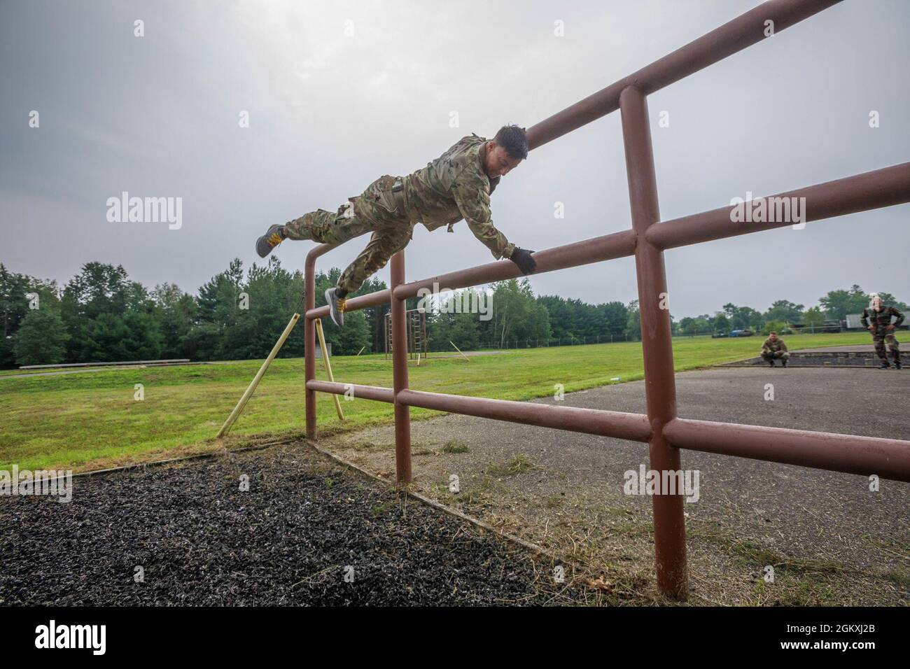 Maj. Nicole Dallocchio, U.S. Army Reserve Command, maneuvers over an ...